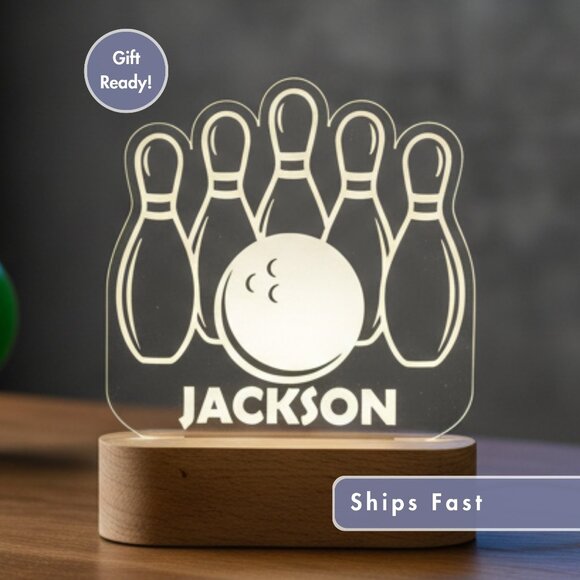 LED Expression | Accents | Personalized Bowling Night Light Custom Led ...